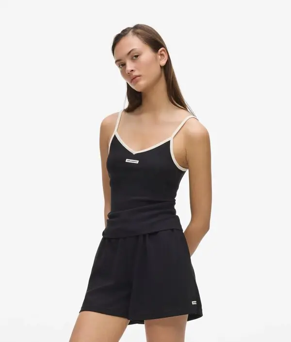 Karl Lagerfeld Monochrome Loungewear Tank Top - Black