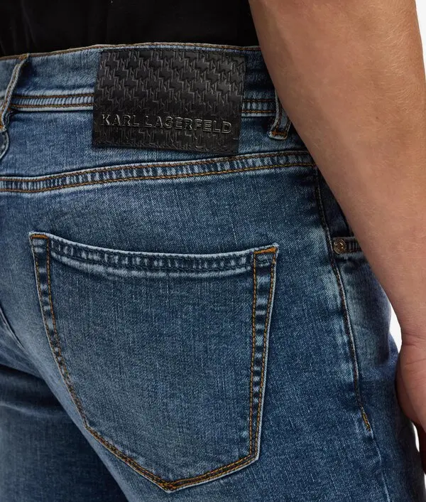 Karl Lagerfeld Classic Straight Leg Jeans In Blue