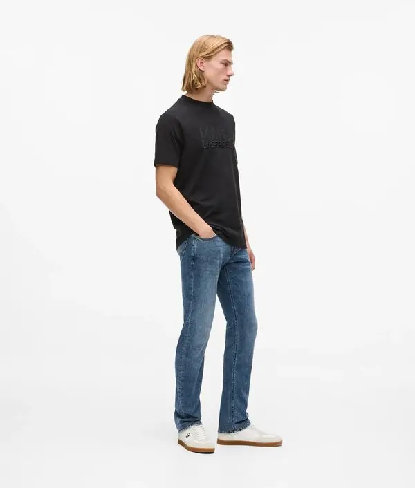 Karl Lagerfeld Classic Straight Leg Jeans In Blue