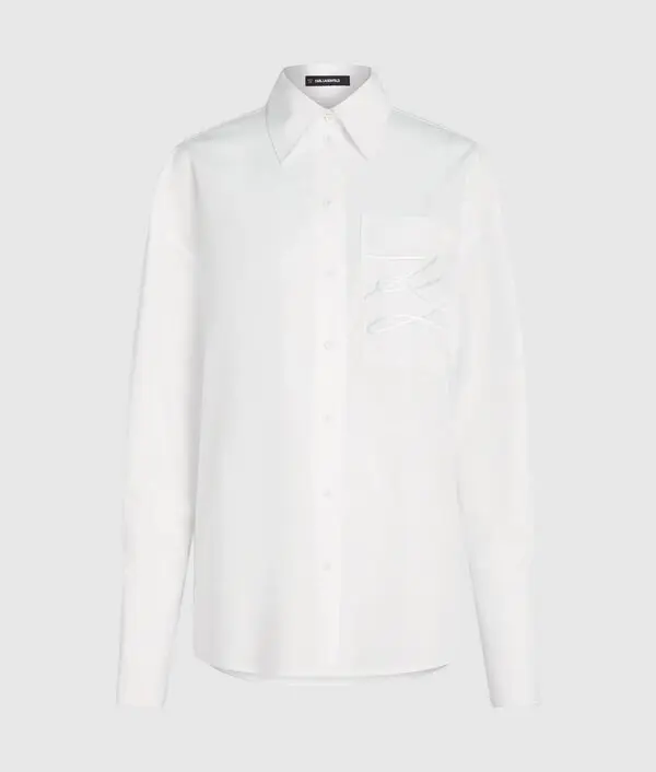 Karl Lagerfeld Autograph Embroidered Organic Cotton Shirt