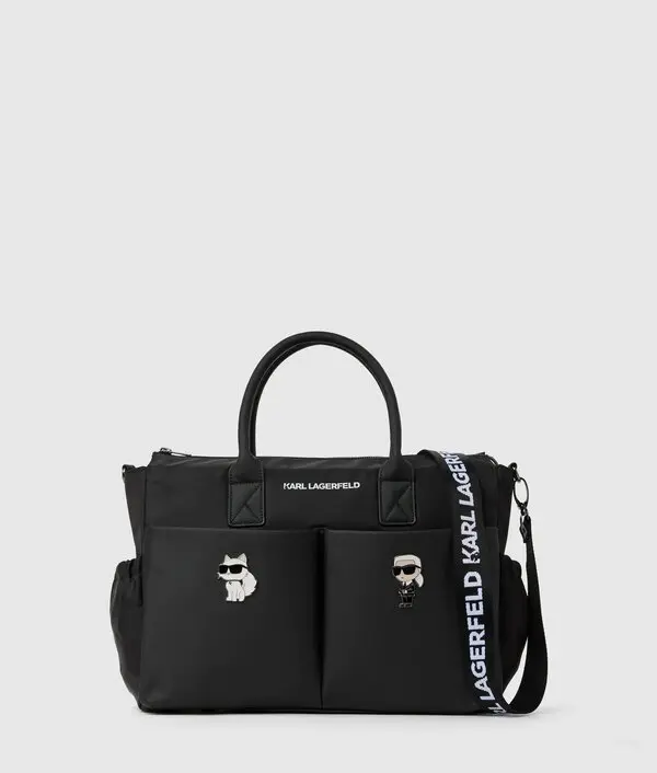 Karl Lagerfeld Baby Ikon Karl And Choupette Diaper Bag - Black