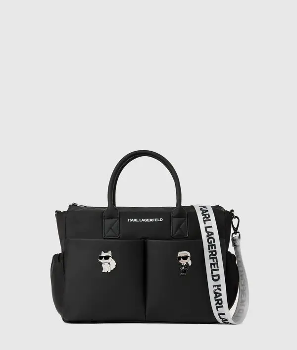 Karl Lagerfeld Baby Ikon Karl And Choupette Diaper Bag - Black
