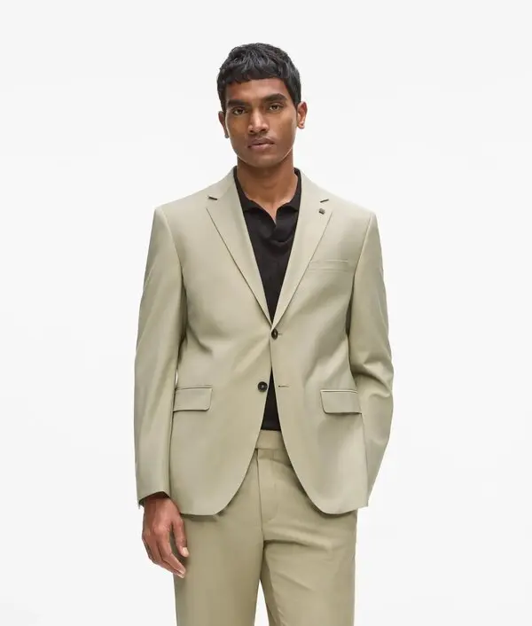Karl Lagerfeld Slim-fit Blazer - Khaki
