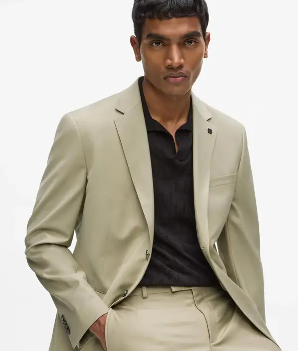 Karl Lagerfeld Slim-fit Blazer - Khaki