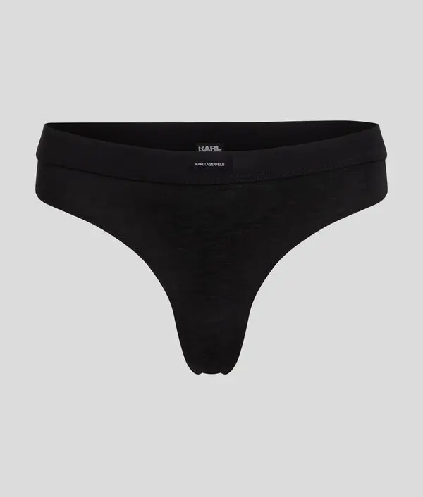 Karl Lagerfeld Essential Logo Thong - Black