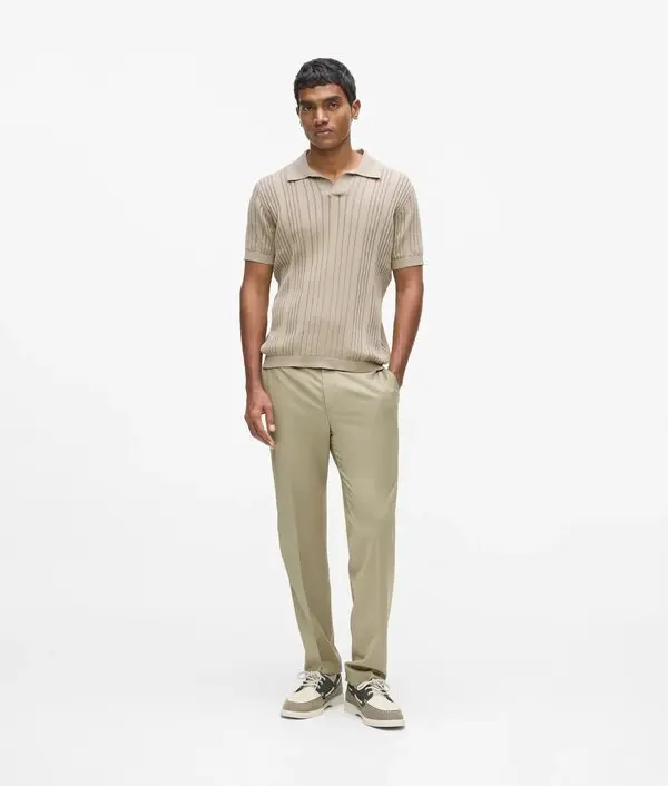 Karl Lagerfeld Rib-knit Polo Shirt