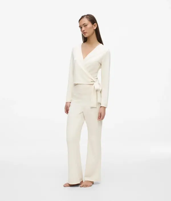 Karl Lagerfeld Loungewear Flared Pants - Cannoli Cream