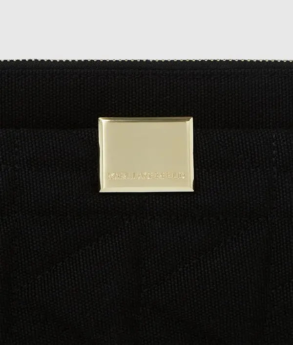 Karl Lagerfeld X Amber Valletta Quilted Canvas Shoulder Bag