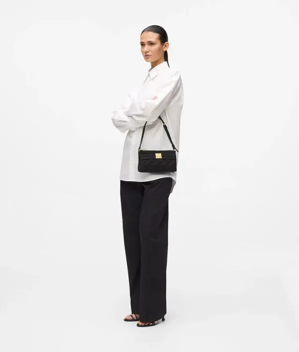 Karl Lagerfeld X Amber Valletta Quilted Canvas Shoulder Bag - Black