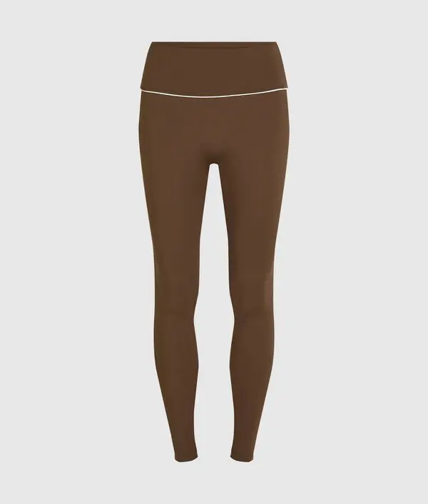 Karl Lagerfeld Contrast Piping Athleisure Leggings - Chestnut