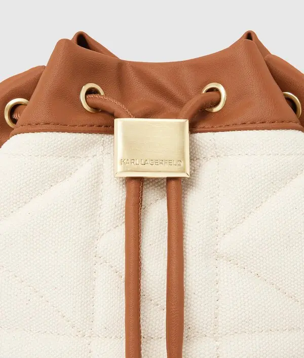 Karl Lagerfeld Kl X Amber Valletta Quilted Canvas Bucket Bag - Natural