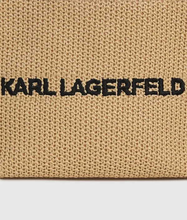 Karl Lagerfeld Small Square Woven Beach Bag