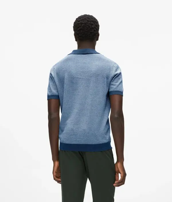 Karl Lagerfeld Striped Knit Polo Shirt