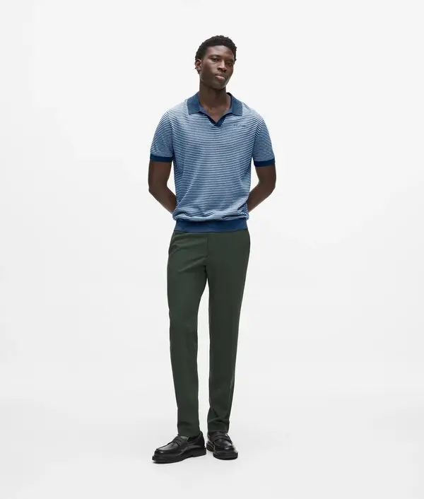 Karl Lagerfeld Striped Knit Polo Shirt