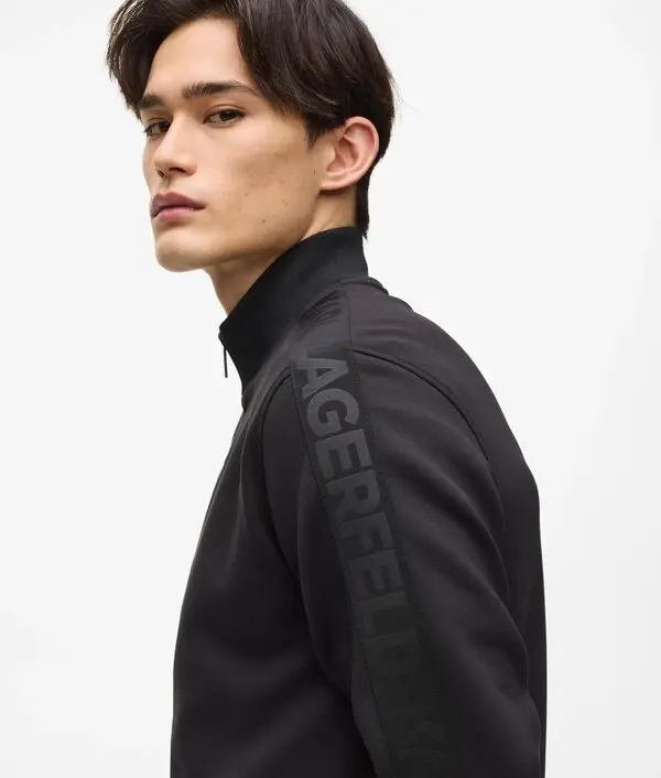 Karl Lagerfeld Logo Tape Zip-up Sweatshirt