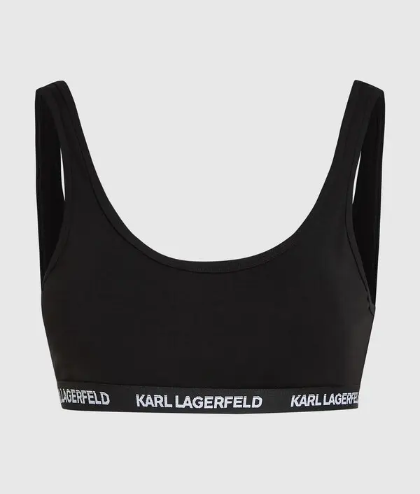 Karl Lagerfeld Logo Scoop-neck Bralette