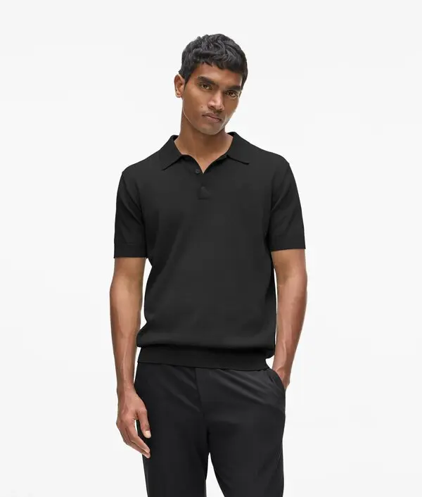 Karl Lagerfeld Knit Polo Shirt - Black