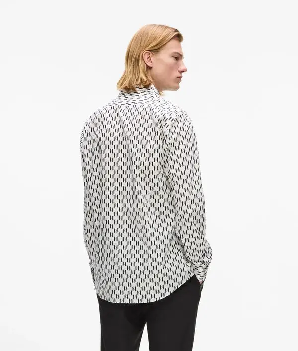 Karl Lagerfeld All-over Monogram Shirt - White/black