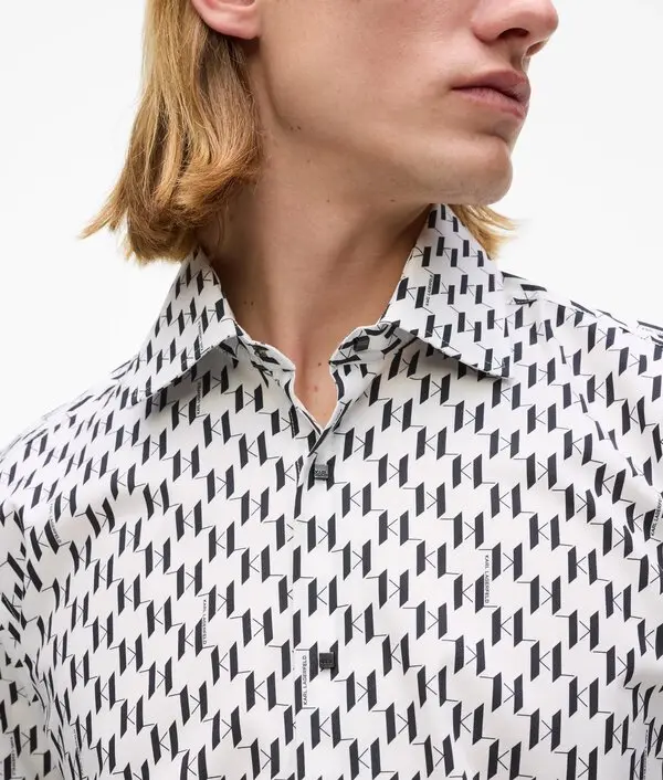 Karl Lagerfeld All-over Monogram Shirt - White/black