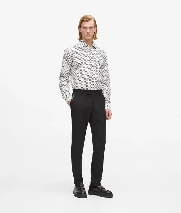 Karl Lagerfeld All-over Monogram Shirt - White/black