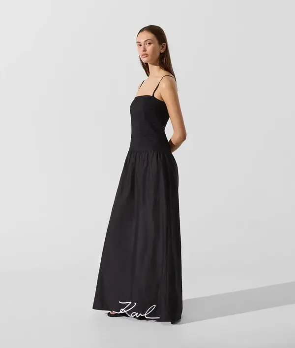 Karl Lagerfeld Signature Logo Maxi Dress - Black