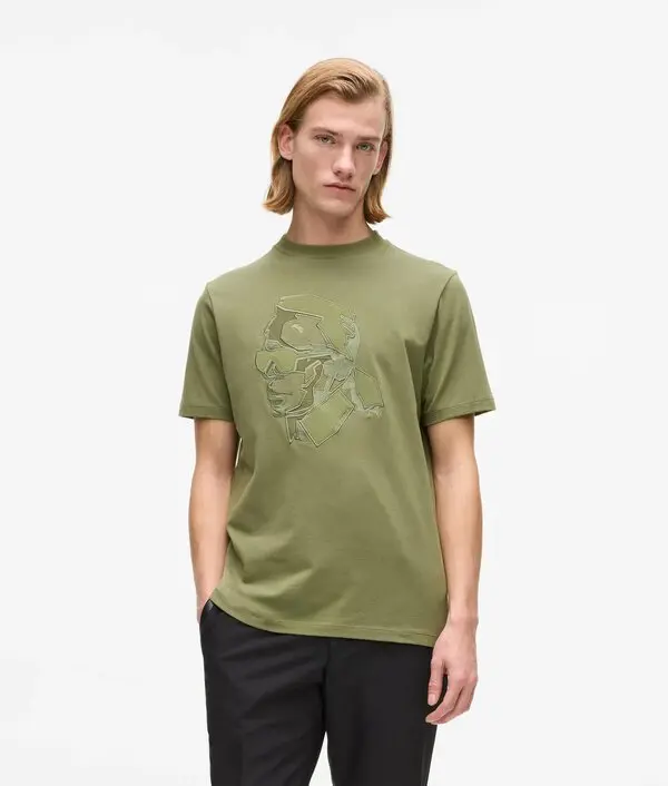 Karl Lagerfeld Tonal Karl Print T-shirt - Olive