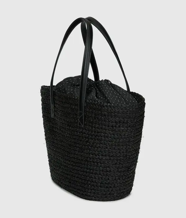 Karl Lagerfeld Autograph Raffia Beach Tote