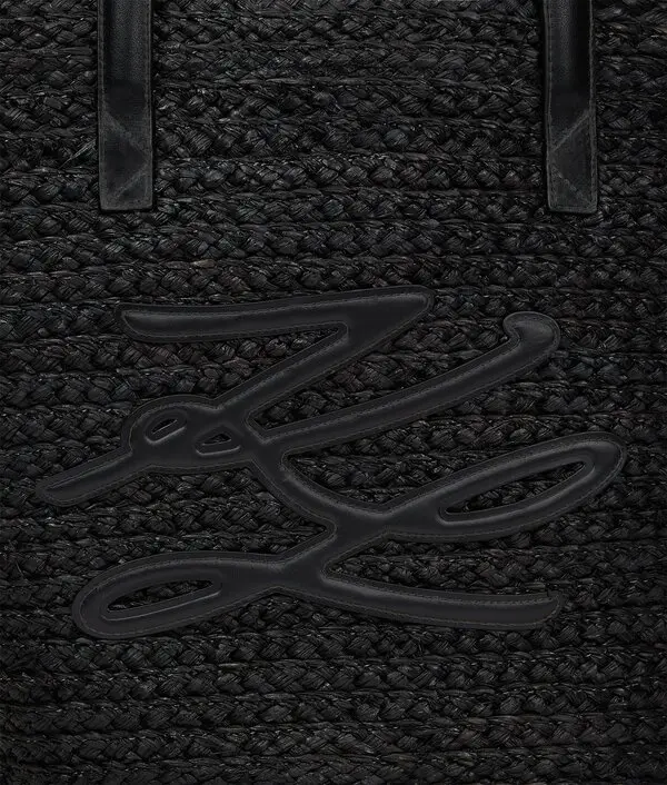 Karl Lagerfeld Autograph Raffia Beach Tote