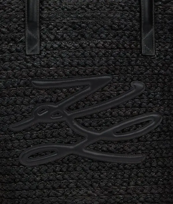 Karl Lagerfeld Autograph Raffia Beach Tote