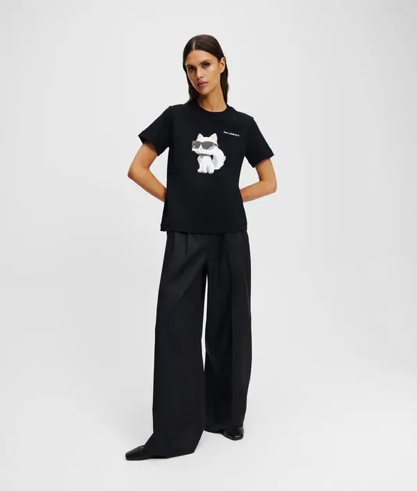 Karl Lagerfeld Organic Cotton T-shirt With Ikon Choupette Graphic