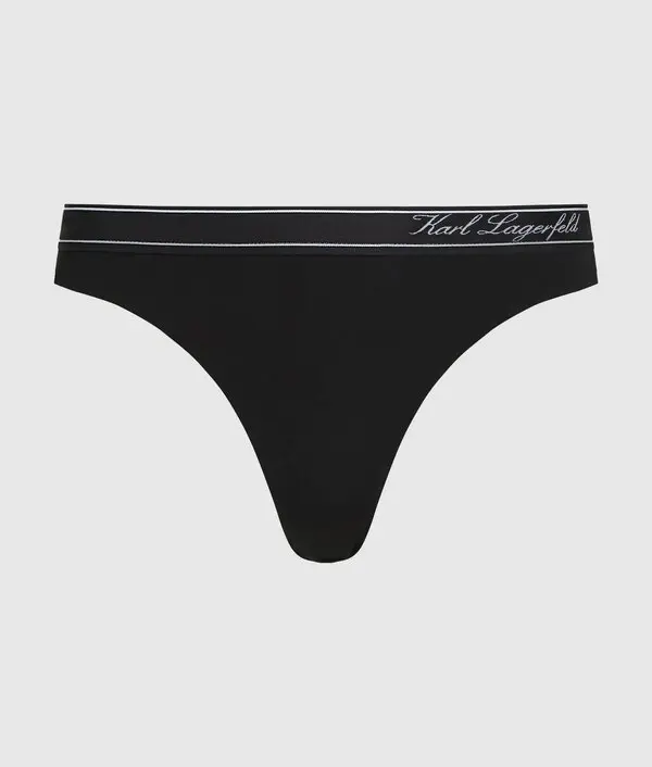 Karl Lagerfeld Organic Cotton Blend Stripe Brief - Black