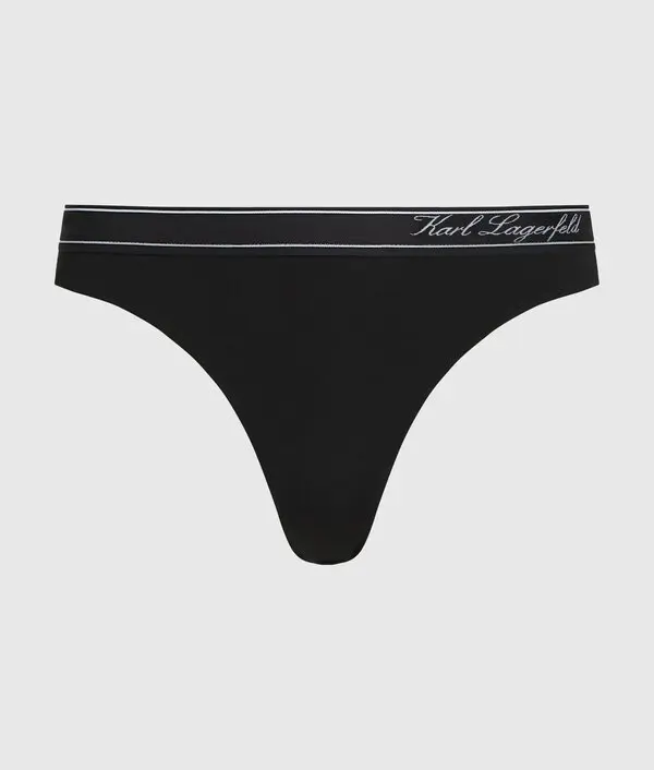 Karl Lagerfeld Organic Cotton Blend Stripe Brief - Black