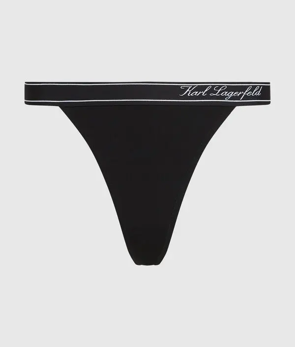 Karl Lagerfeld Stripe Thong - Black
