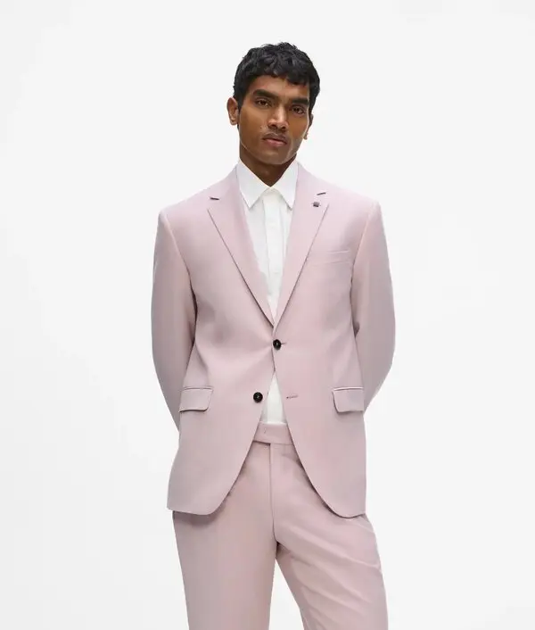 Karl Lagerfeld Single-breasted Slim-fit Blazer - Pale Pink