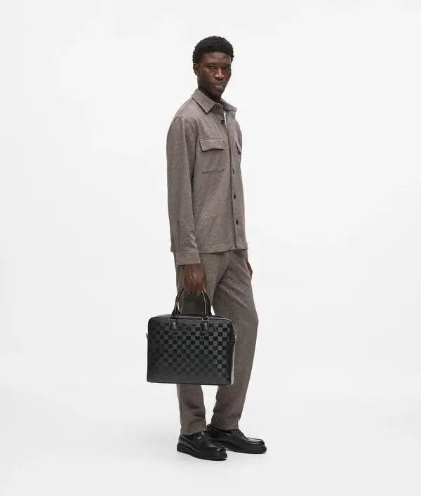 Karl Lagerfeld Monogram Checkerboard Laptop Bag