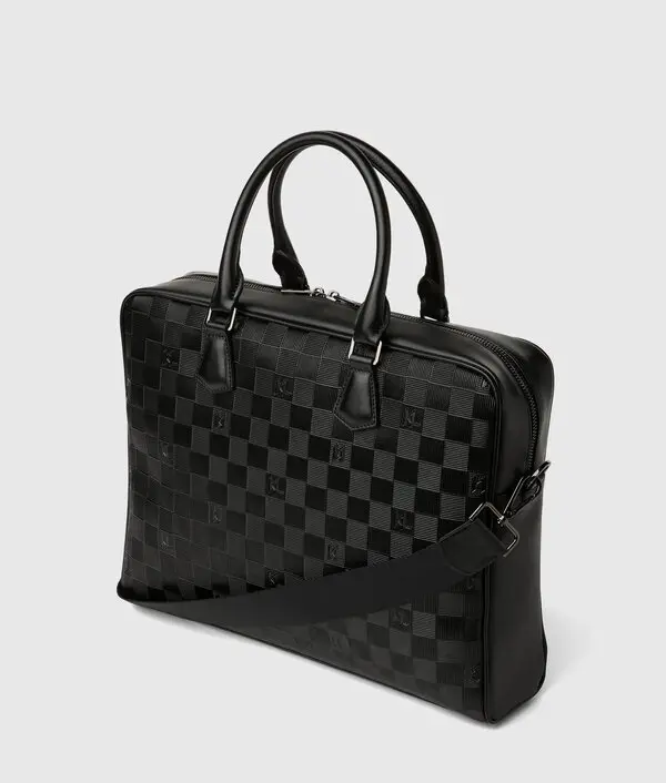 Karl Lagerfeld Monogram Checkerboard Laptop Bag