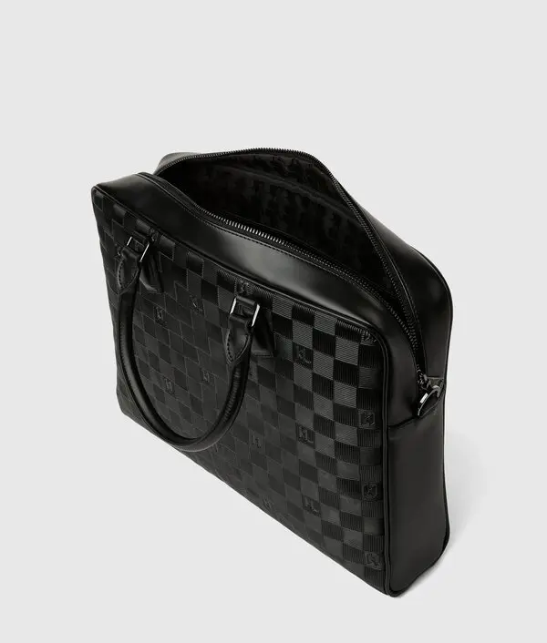 Karl Lagerfeld Monogram Checkerboard Laptop Bag