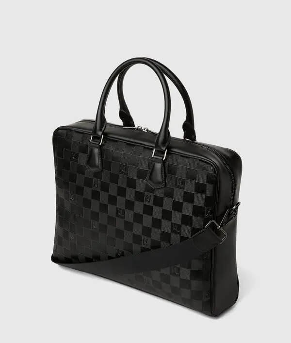 Karl Lagerfeld Monogram Checkerboard Laptop Bag