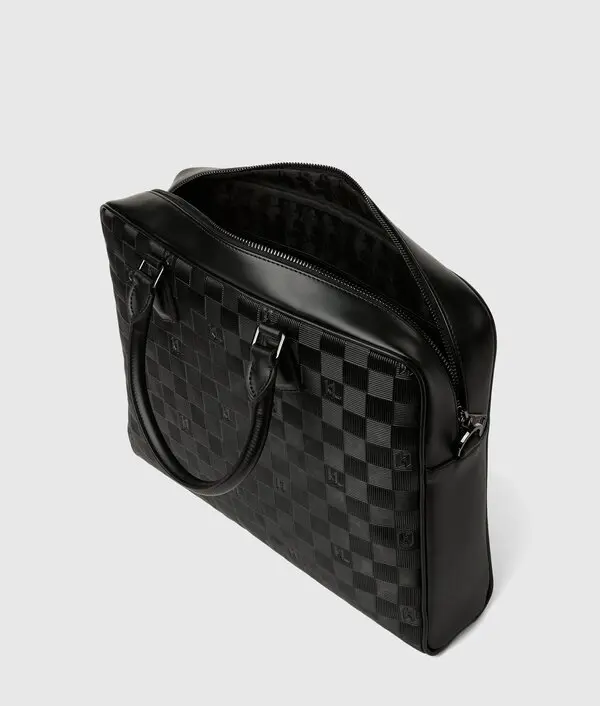 Karl Lagerfeld Monogram Checkerboard Laptop Bag