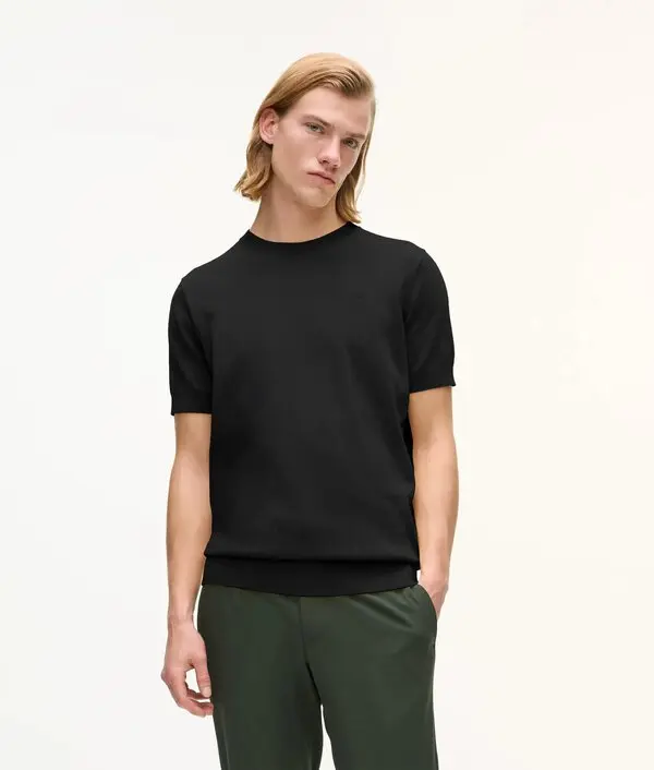 Karl Lagerfeld Short-sleeved Embroidered Sweater - Black