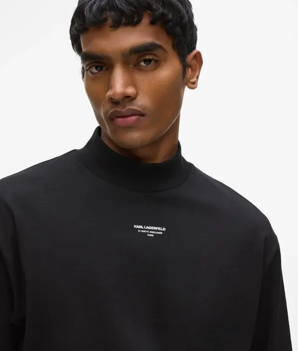 Karl Lagerfeld Mock-neck T-shirt - Black