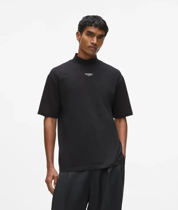 Karl Lagerfeld Mock-neck T-shirt - Black