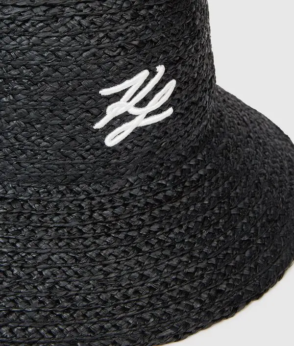 Karl Lagerfeld Autograph Raffia Beach Bucket Hat