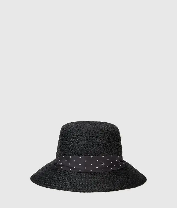 Karl Lagerfeld Autograph Raffia Beach Bucket Hat