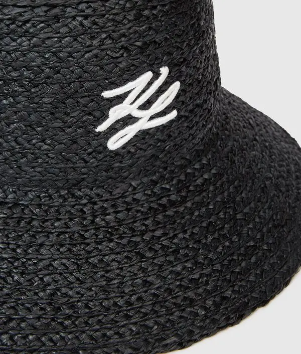 Karl Lagerfeld Autograph Raffia Beach Bucket Hat