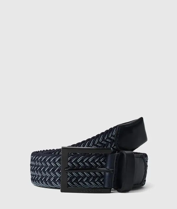 Karl Lagerfeld Braided Belt - Navy