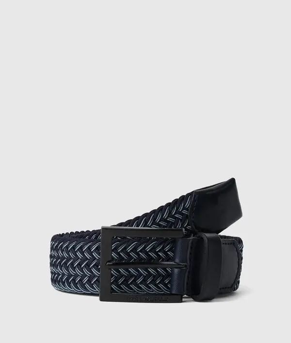 Karl Lagerfeld Braided Belt - Navy
