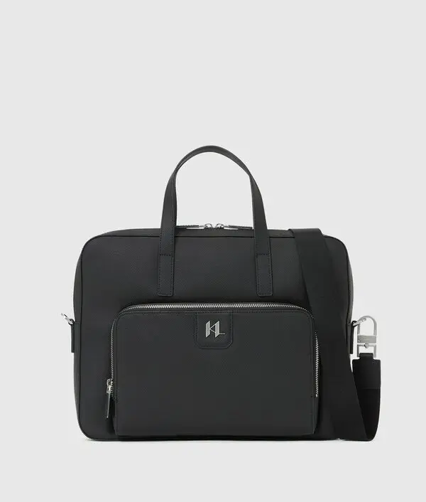 Karl Lagerfeld K/monogram Leather Briefcase - Black