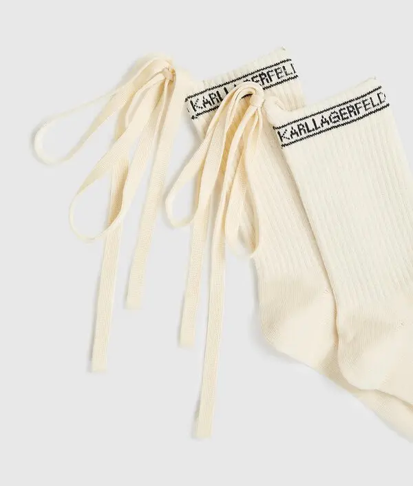 Karl Lagerfeld Logo Lace-up Socks 2-pack
