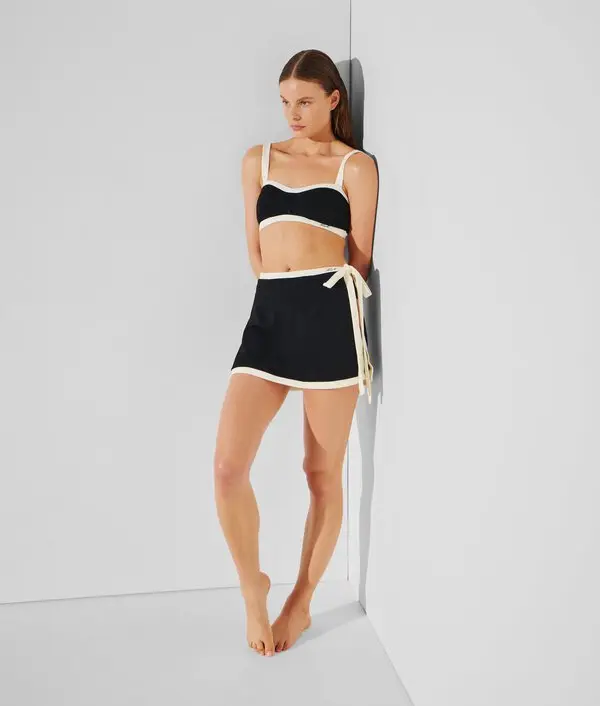 Karl Lagerfeld Monochrome Bandeau Bikini Top